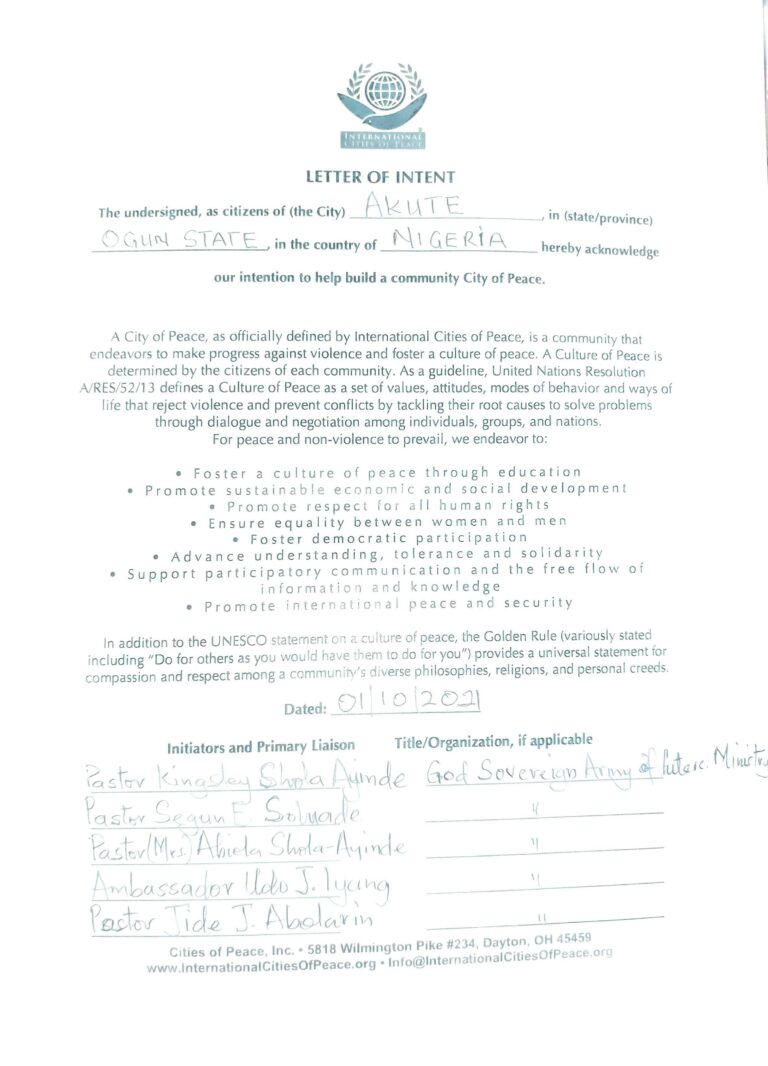 Akute, Nigeria – International Cities of Peace
